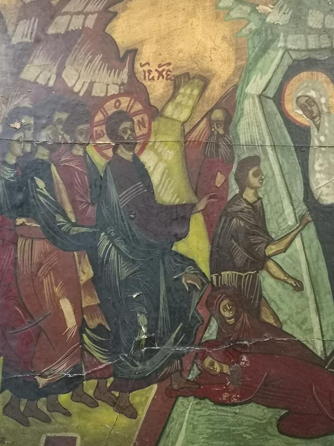 19th Century Greek Icon "the Raising of Lazarus" - Etsy