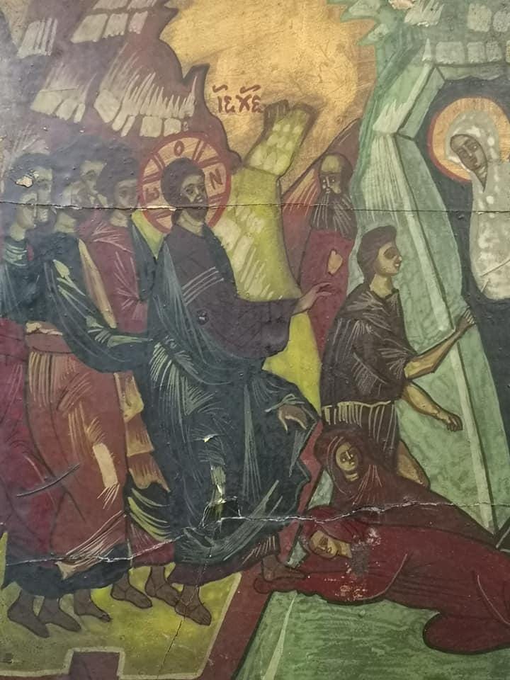 19th Century Greek Icon "the Raising of Lazarus" - Etsy