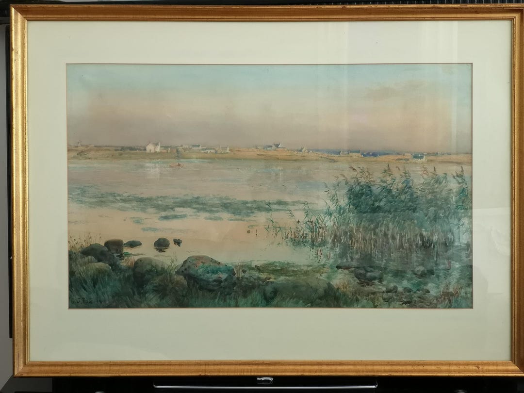 Charles James Fox (Brytyjczyk, 1822-1904) Akwarela pejzażowa, ok. 1894 ...