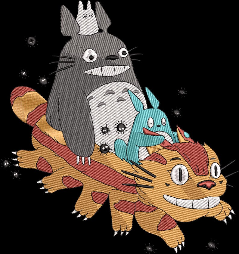 Cute Totoro Embroidery Design, Studio Ghibli-inspired Machine ...