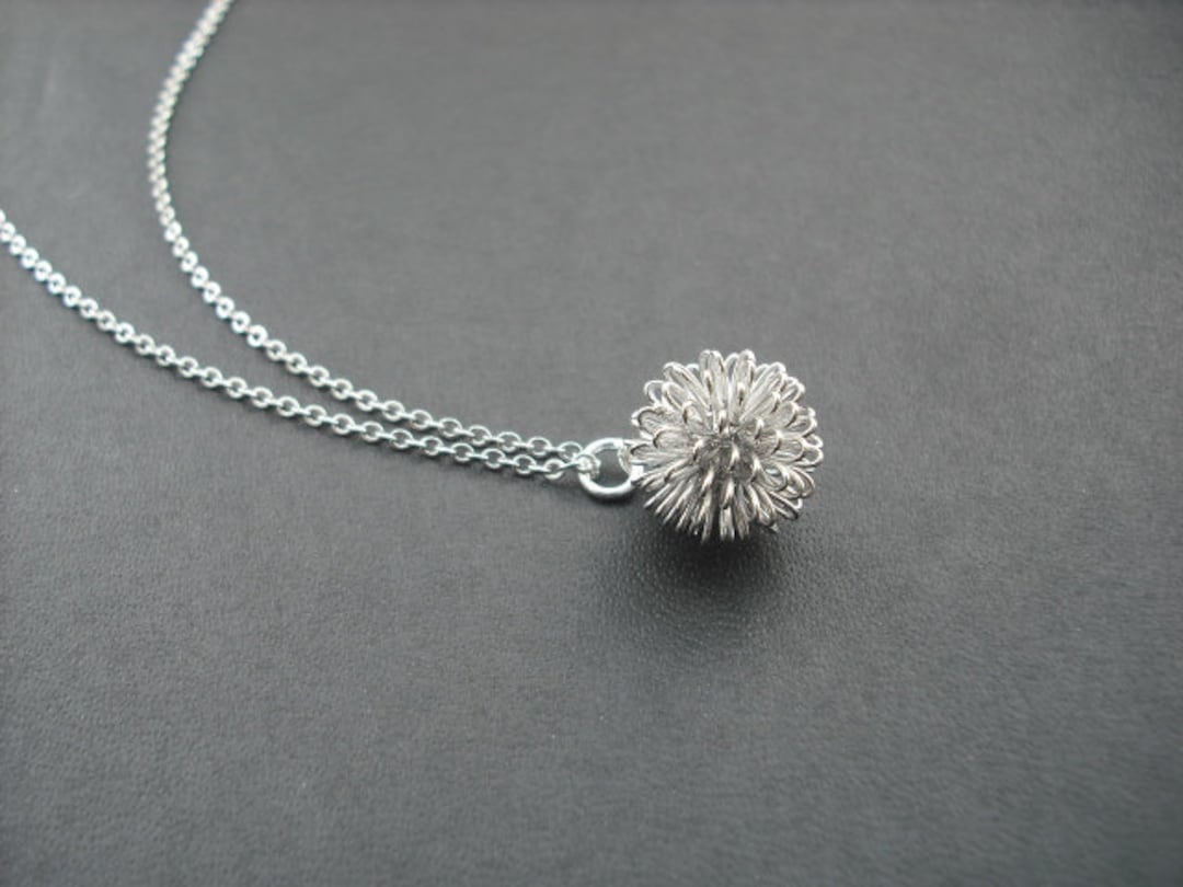 Dandelion Necklace - Sterling Silver Chain - Etsy