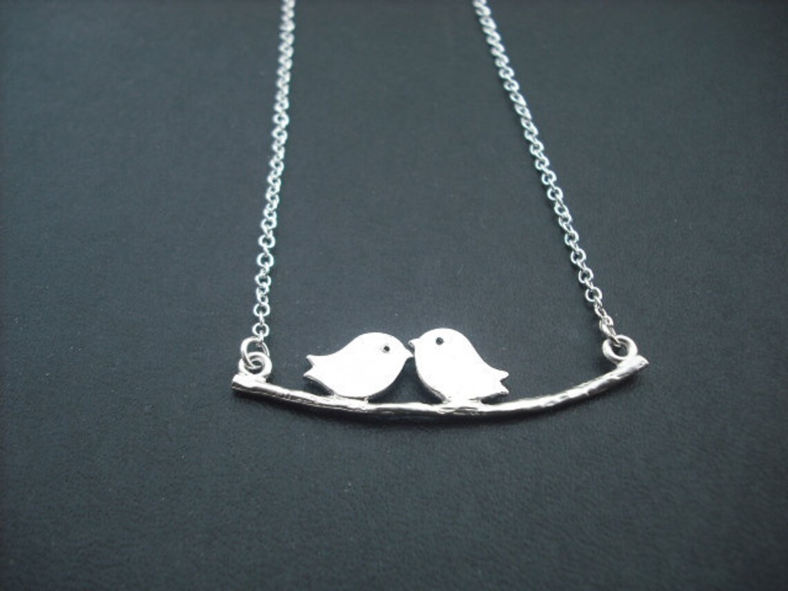 Sterling Silver Chain Lovely Mod Birds Necklace - Etsy