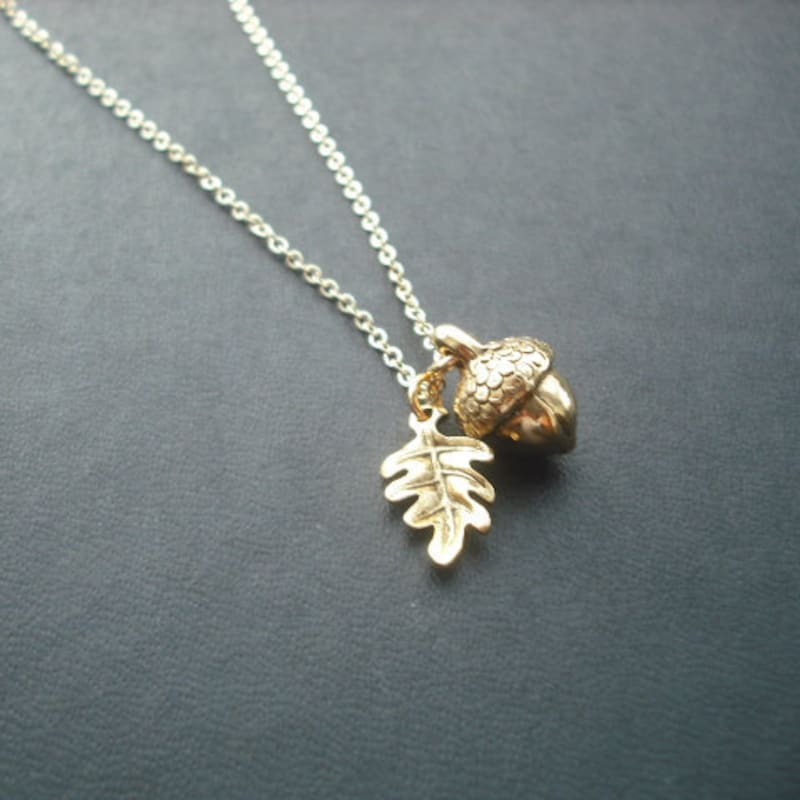 Gold Acorn Necklace - Etsy