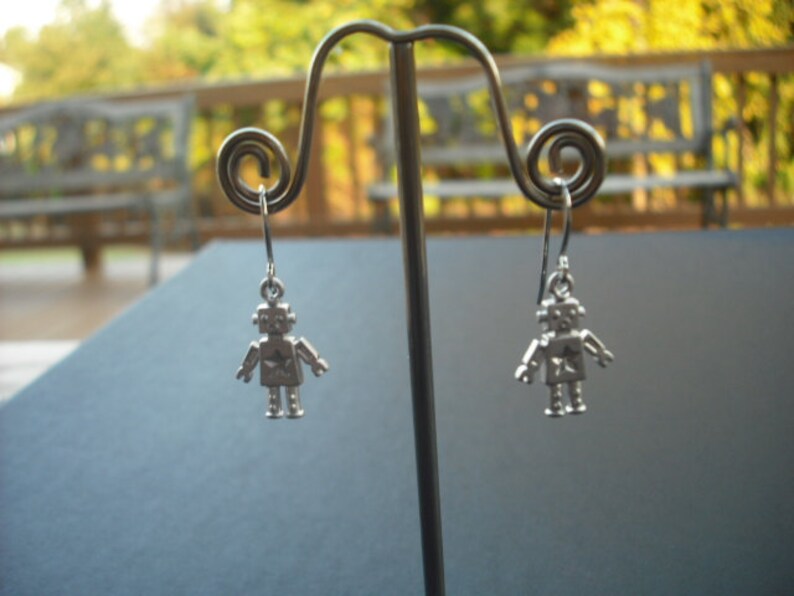 Matte Adorable Robot Charm Earrings - Etsy