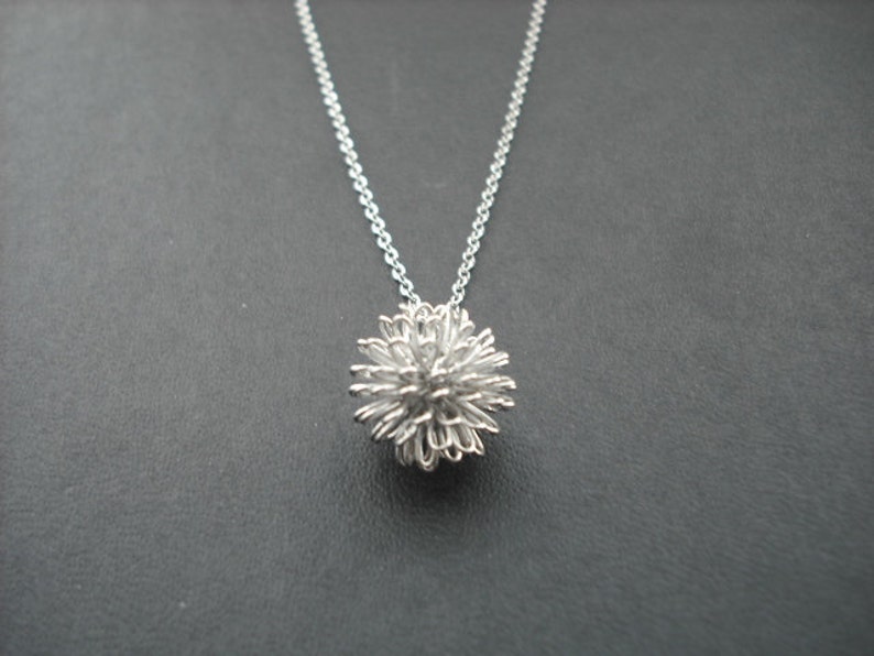 Dandelion Necklace - Sterling Silver Chain - Etsy