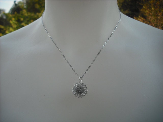 Dandelion Necklace - Sterling Silver Chain - Etsy