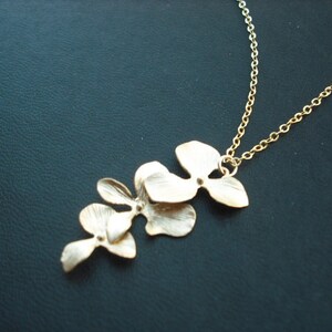 14k Gold Filled Chain - Triple Orchid Flowers Necklace - Etsy