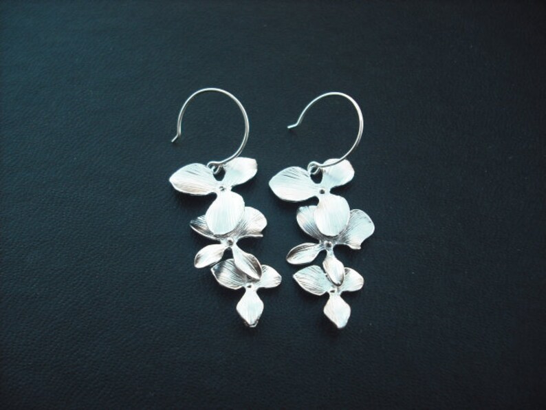 Sterling Silver Chain - Orchid Flowers Lariat - Etsy