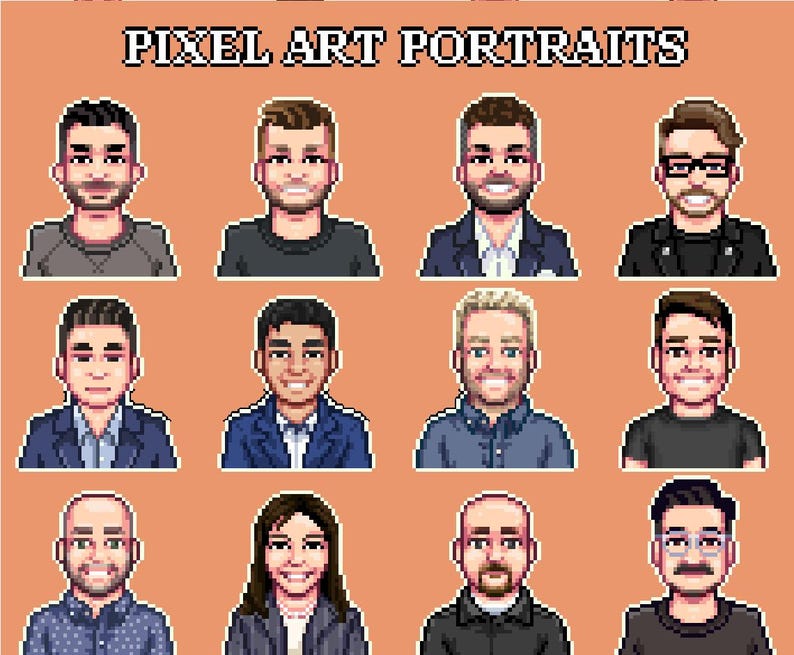 Custom Pixel Art Portrait | Retro 8-bit Style Avatar | Digital Download ...