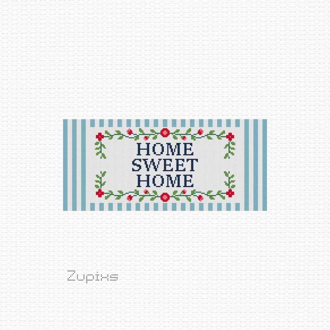 Home Sweet Home Needlepoint Chart: Floral Border (digital Download) - Etsy