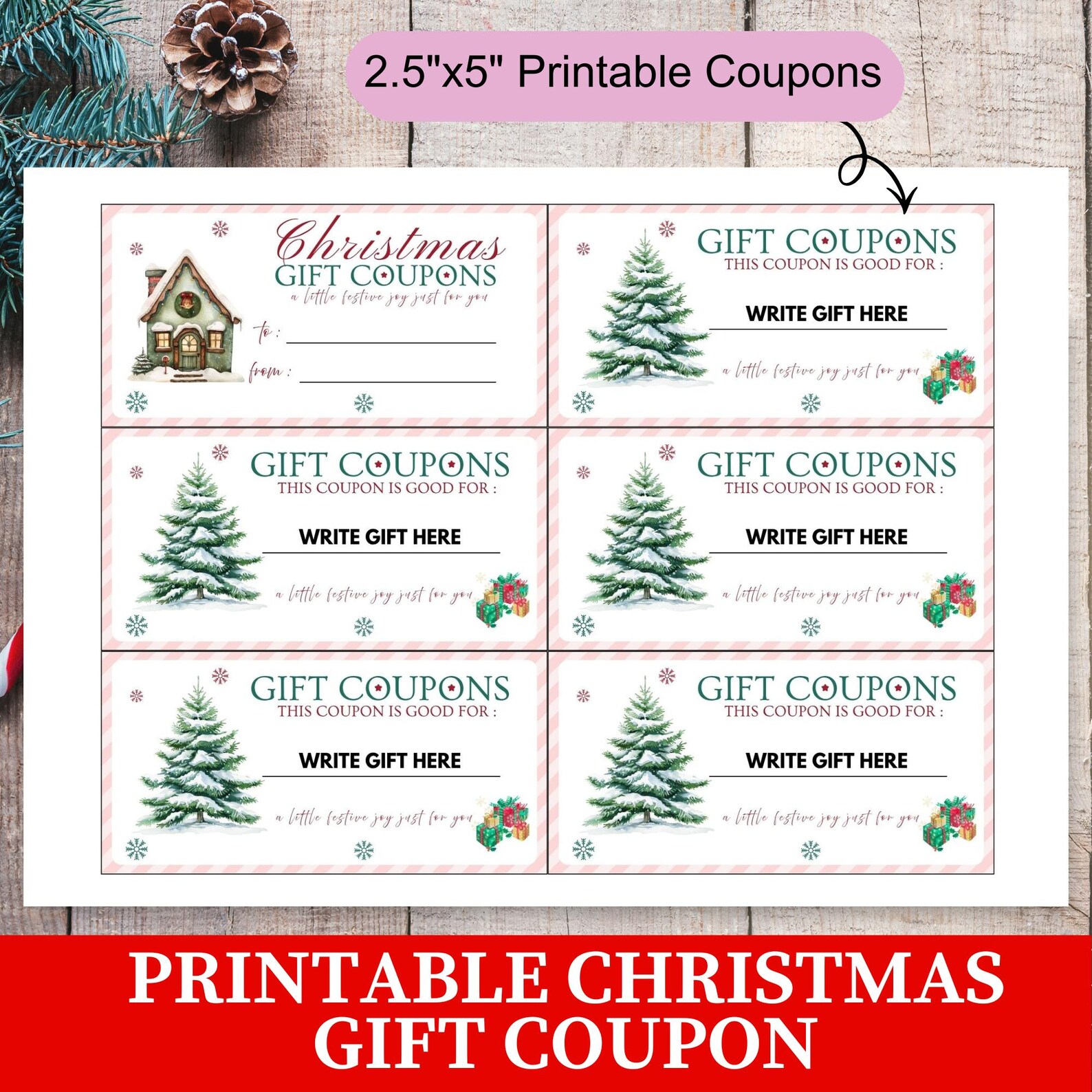 Christmas Coupon Template, Gift for Kids ,parent Teacher Reward Coupons ...
