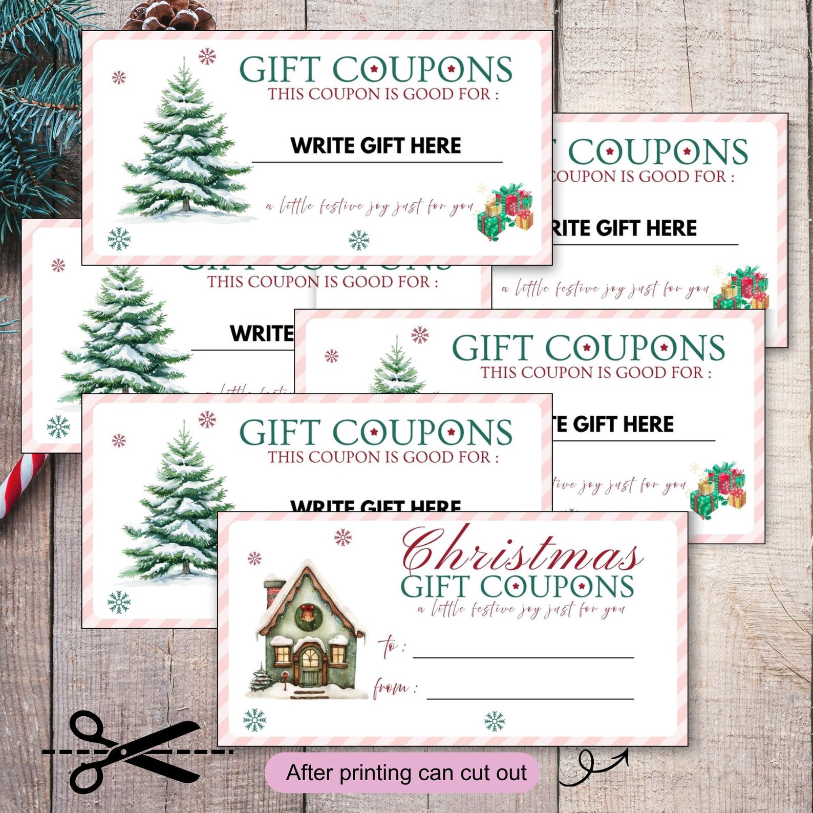 Christmas Coupon Template, Gift for Kids ,parent Teacher Reward Coupons ...