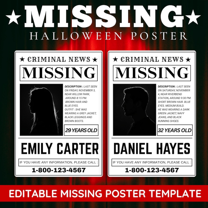 Missing Halloween Poster - Etsy