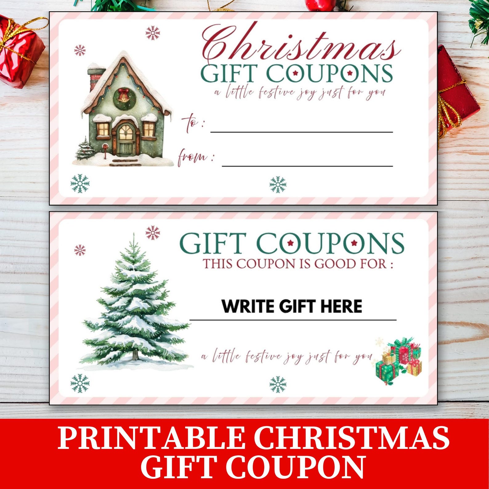 Christmas Coupon Template, Gift for Kids ,parent Teacher Reward Coupons ...