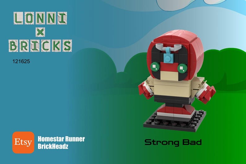 Homestar Runner Strong Bad MOC Brick Character (INSTRUCTIONS ONLY!) - Etsy