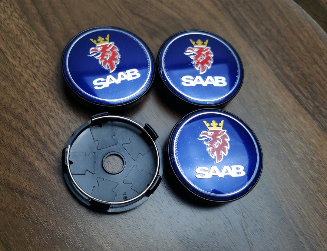 4 Saab Wheel Center Hub Caps Ø60/56 Mm Blue - Etsy