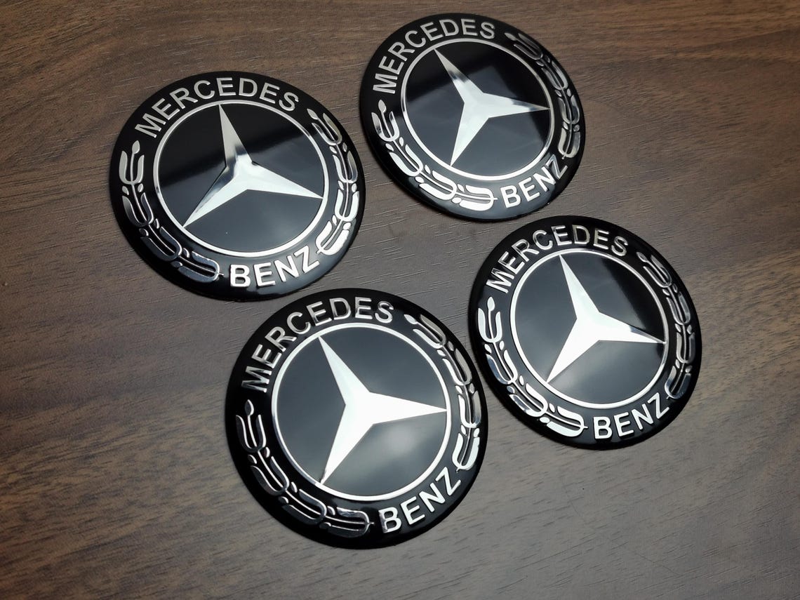 4 Wheel Center Stickers Ø65mm Star Branch Black Grey - Etsy