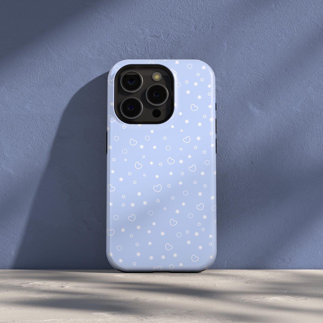 Light Blue Heart iPhone Case: Winter Pastel Phone Cover - Etsy