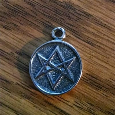 Aleister Crowley UNICURSAL HEXAGRAM Pendant Thelema Magick Occult Lead ...