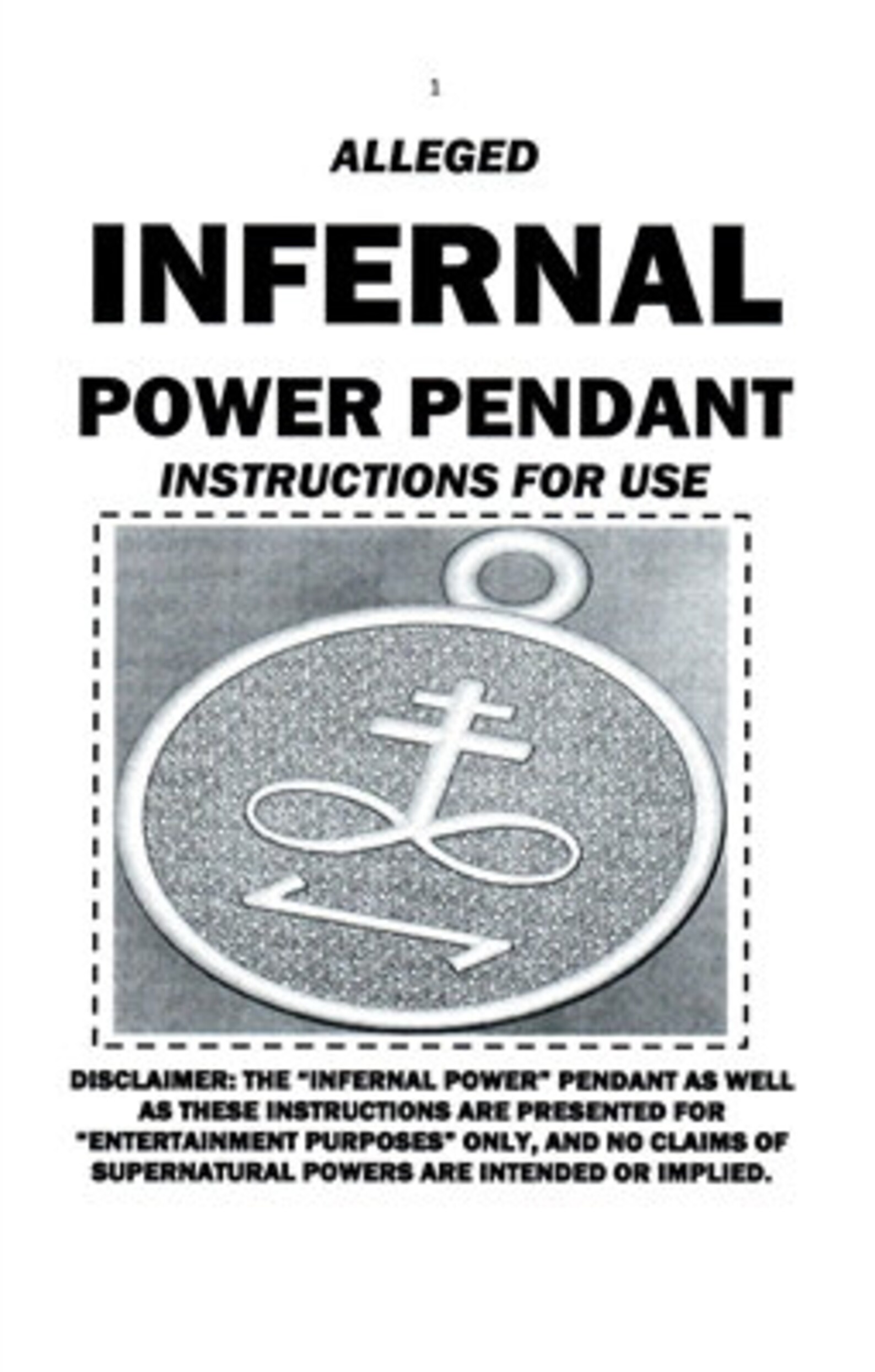INFERNAL POWER SYMBOL Pendant With Neck Cord and Instructions - Etsy