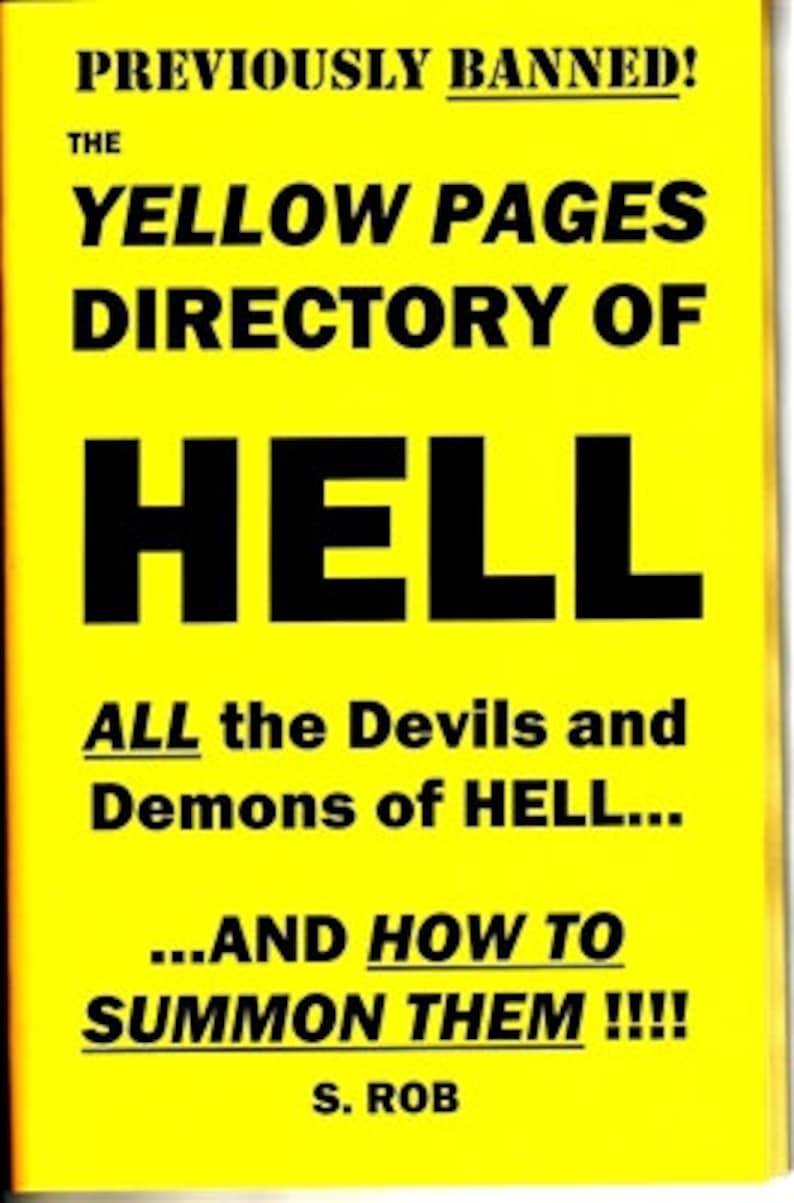 YELLOW PAGES Guide Directory to HELL Book - Etsy