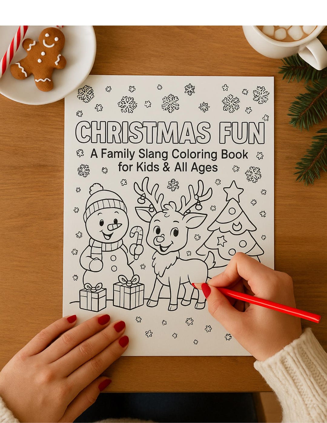 Family Christmas Coloring Book | Cute Holiday Slang Coloring Pages for ...