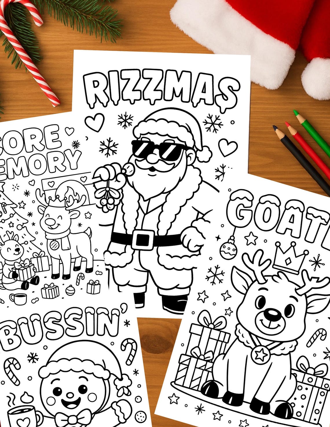 Funny Gen Z Christmas Coloring Pages|skibidi Christmas|15 Coloring ...