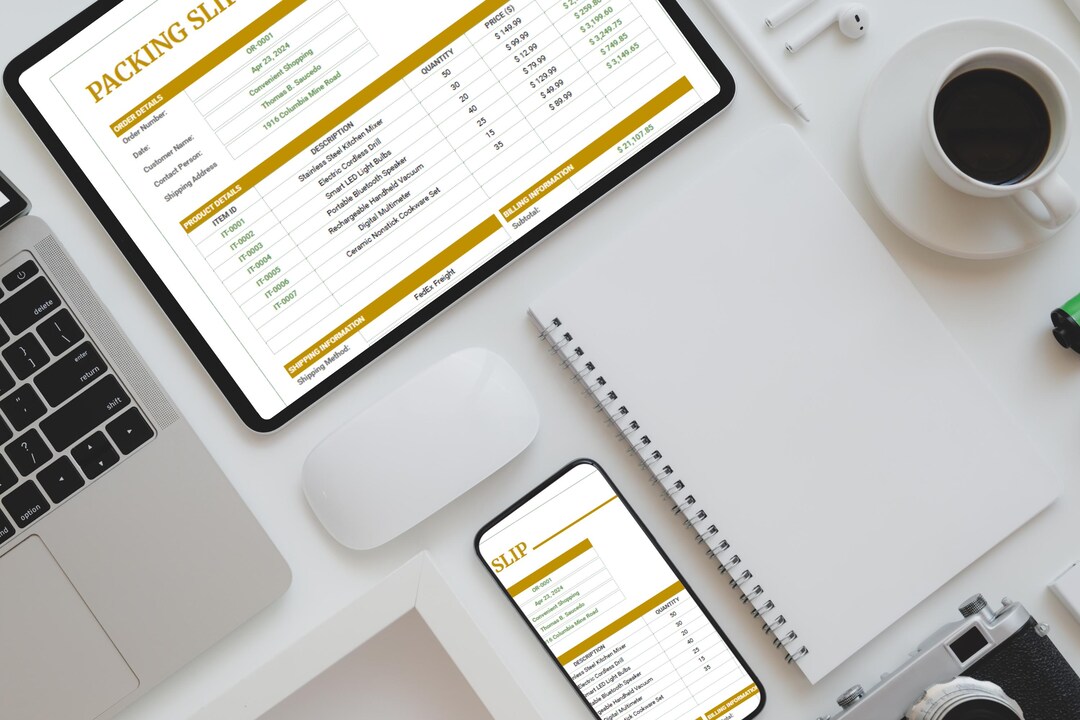 Warehouse Packinshipping Packing Slip | Google Sheets Template ...