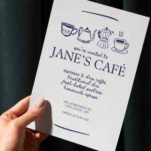 Coffee Shop In-home Party Invitation, at Home Cafe Invite, Customizable ...