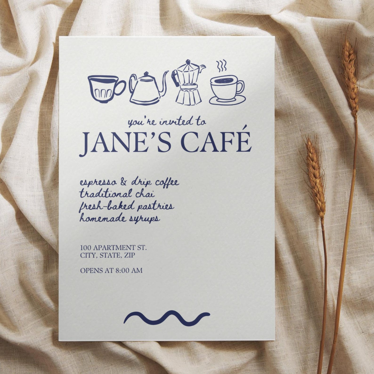 Coffee Shop In-home Party Invitation, at Home Cafe Invite, Customizable ...