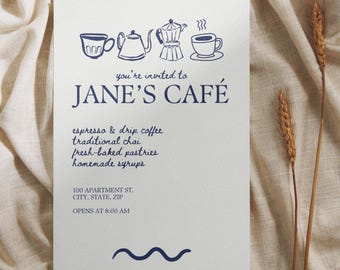 Coffee Shop In-home Party Invitation, at Home Cafe Invite, Customizable ...