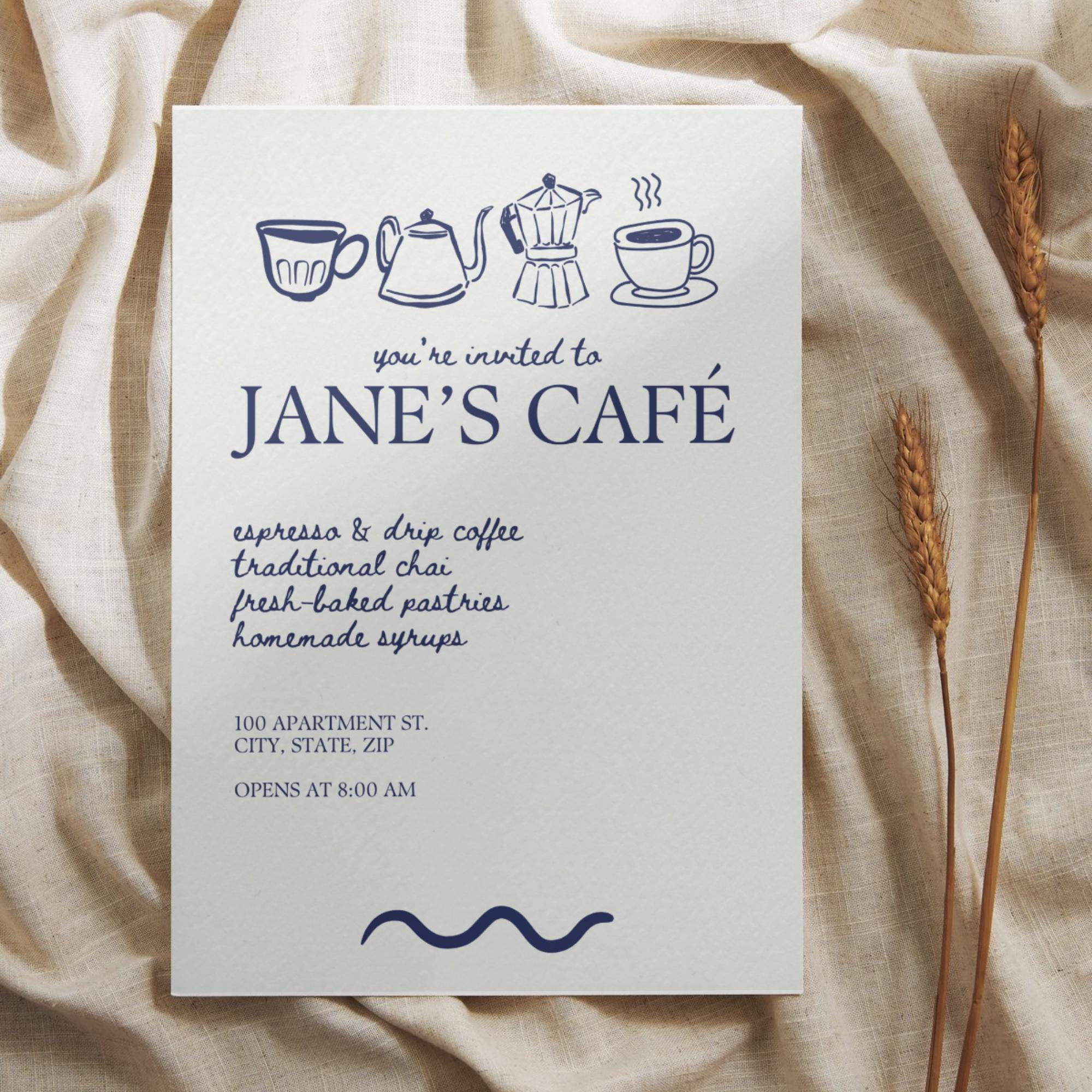 Coffee Shop In-home Party Invitation, at Home Cafe Invite, Customizable ...
