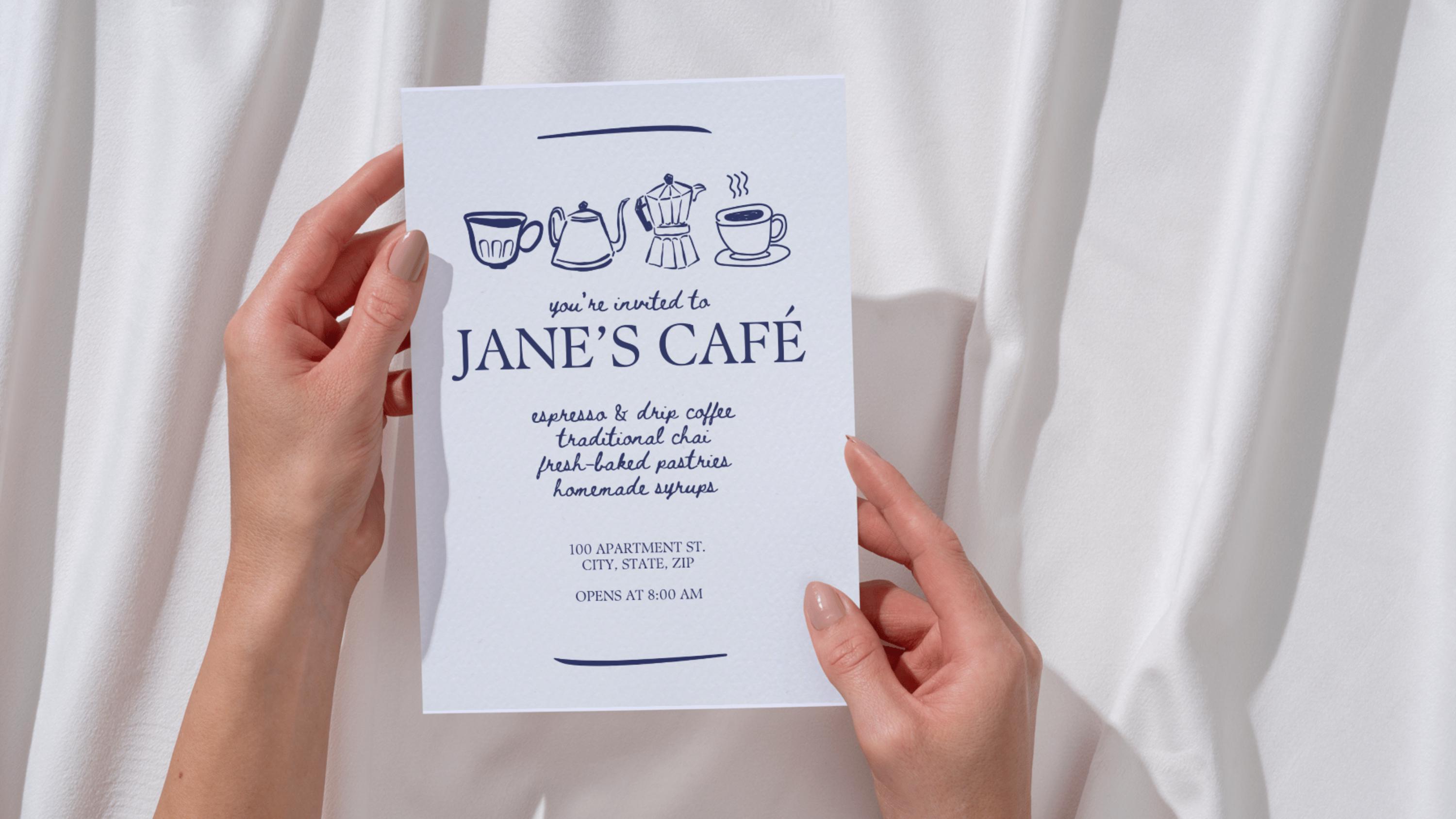 Coffee Shop In-home Party Invitation, at Home Cafe Invite, Customizable ...