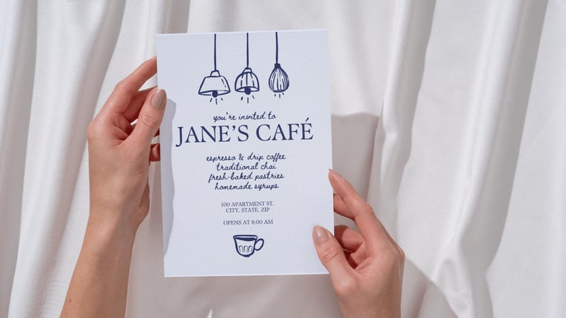 Coffee Shop In-home Party Invitation, at Home Cafe Invite, Customizable ...