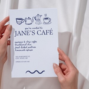 Coffee Shop In-home Party Invitation, at Home Cafe Invite, Customizable ...