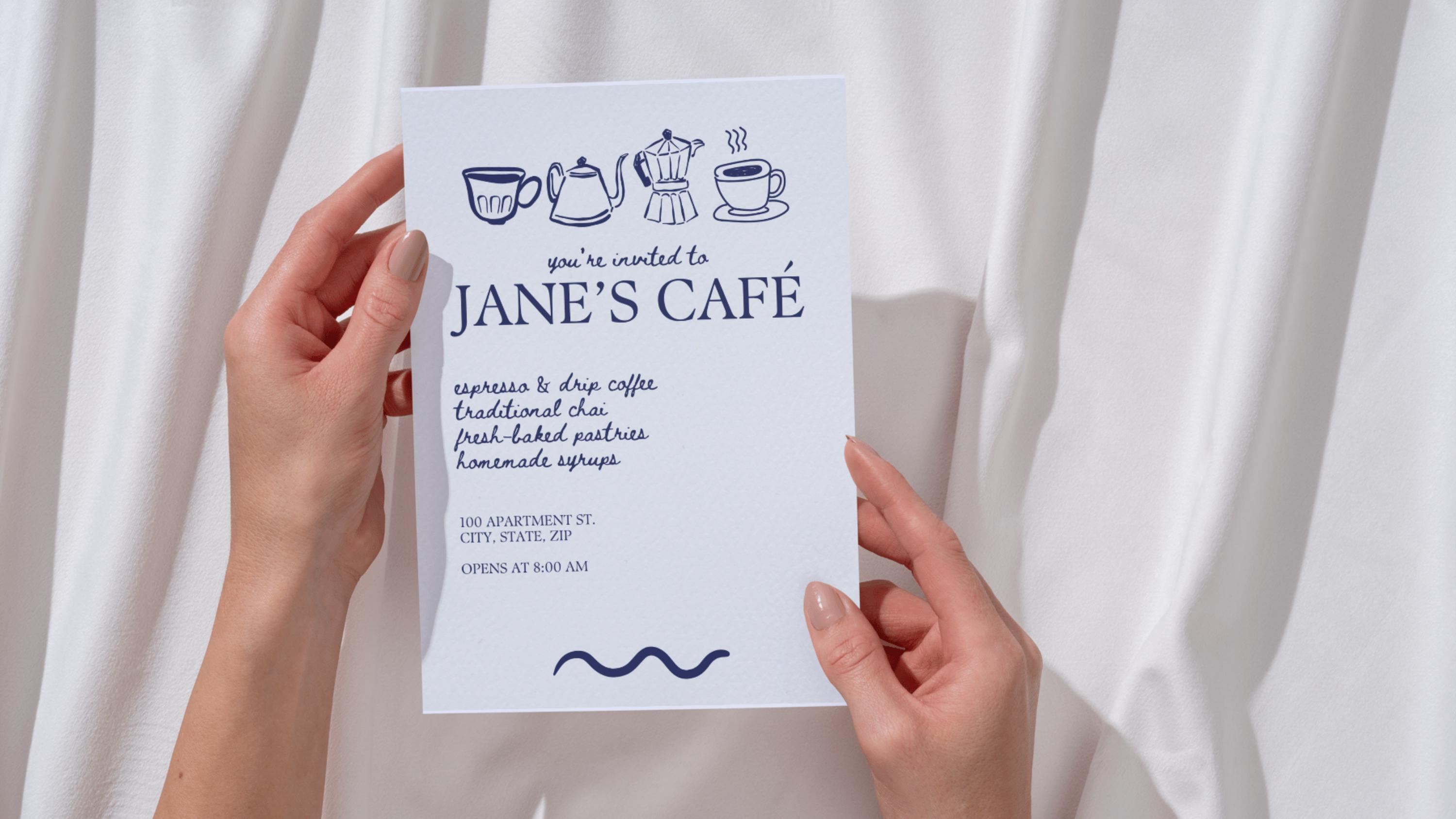 Coffee Shop In-home Party Invitation, at Home Cafe Invite, Customizable ...