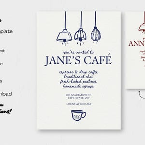Coffee Shop In-home Party Invitation, at Home Cafe Invite, Customizable ...