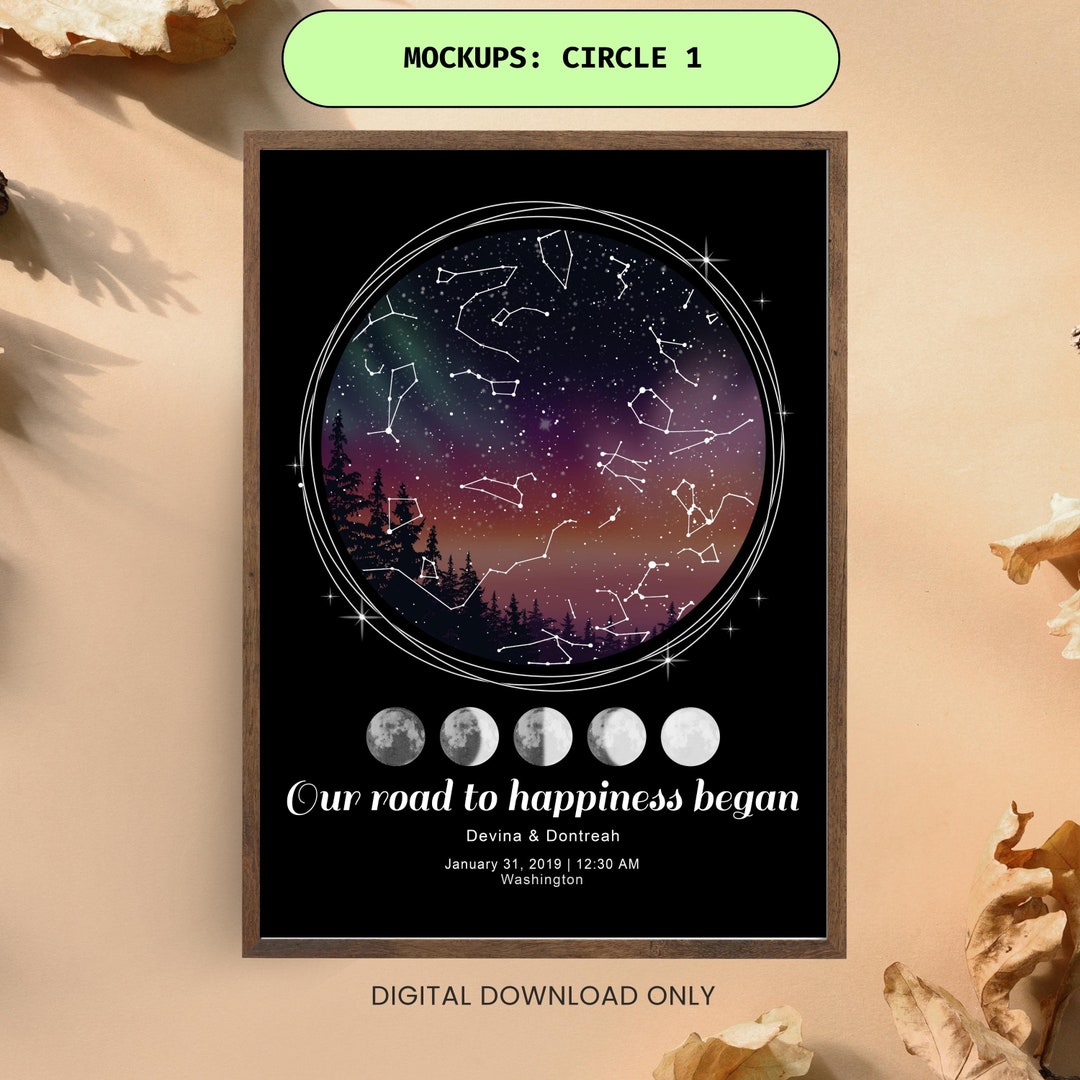 Personalized Digital Star Map, Custom Night Sky Print, Special Date ...