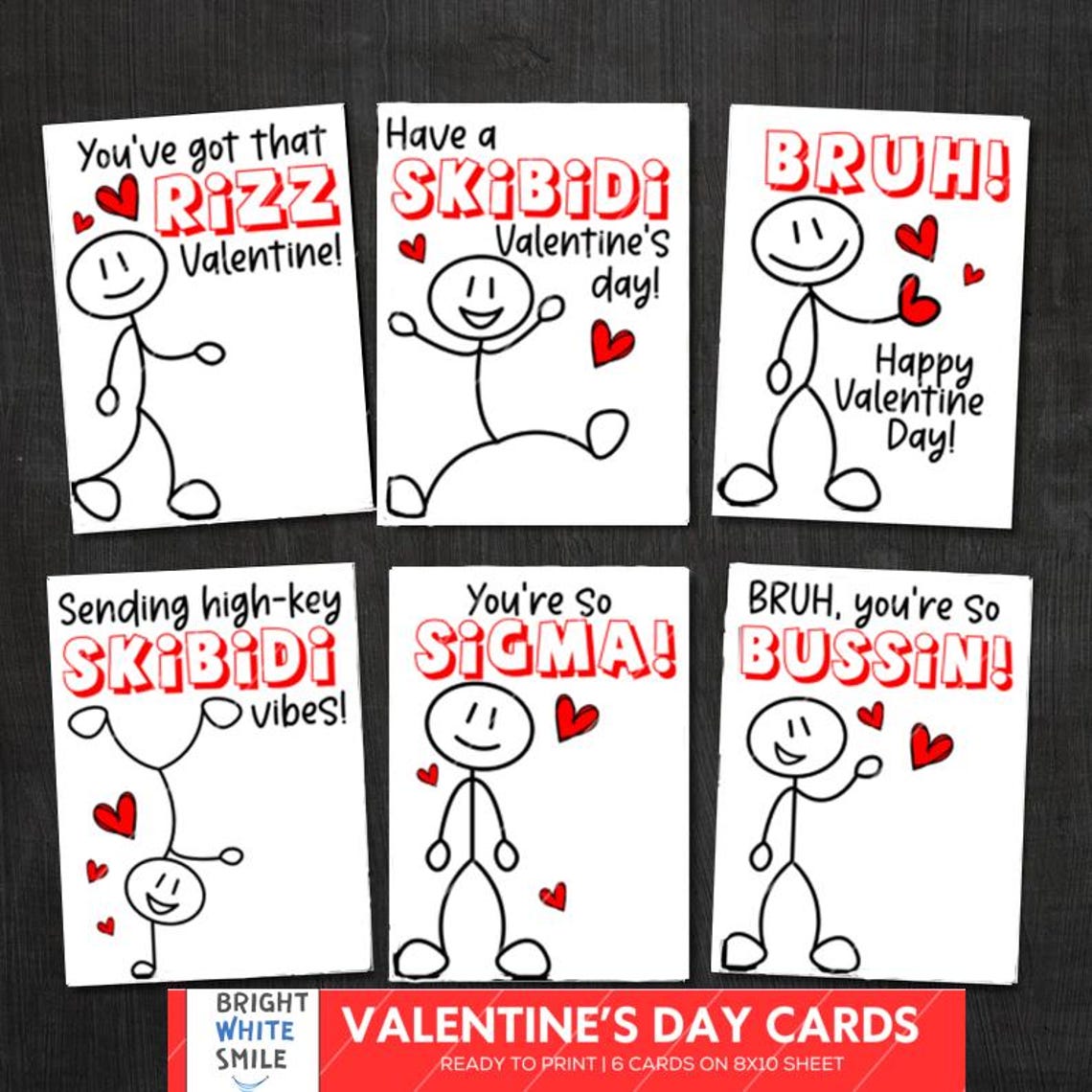 Slang Kids Valentine's Day Cards, Funny Printable Classroom Valentine ...