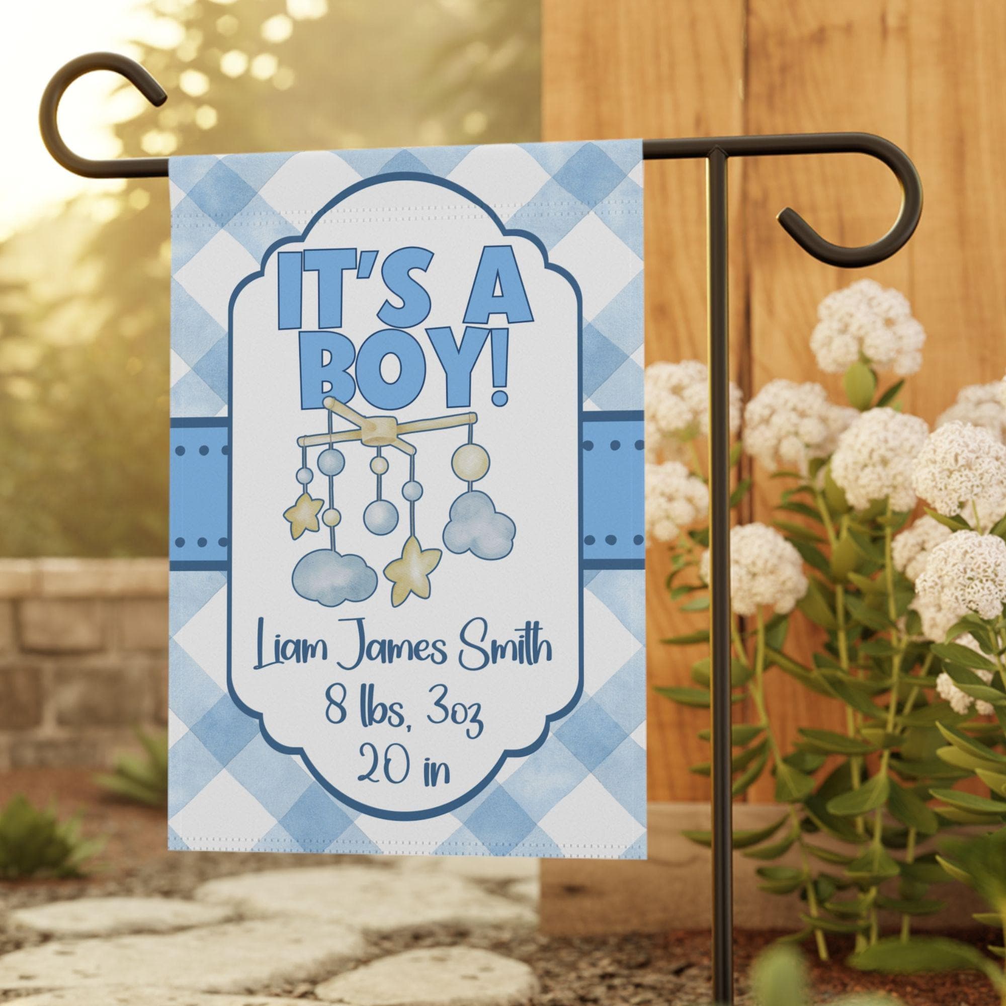 It's a Boy Yard Flag, Gender Reveal Flag, Personalized Birth ...