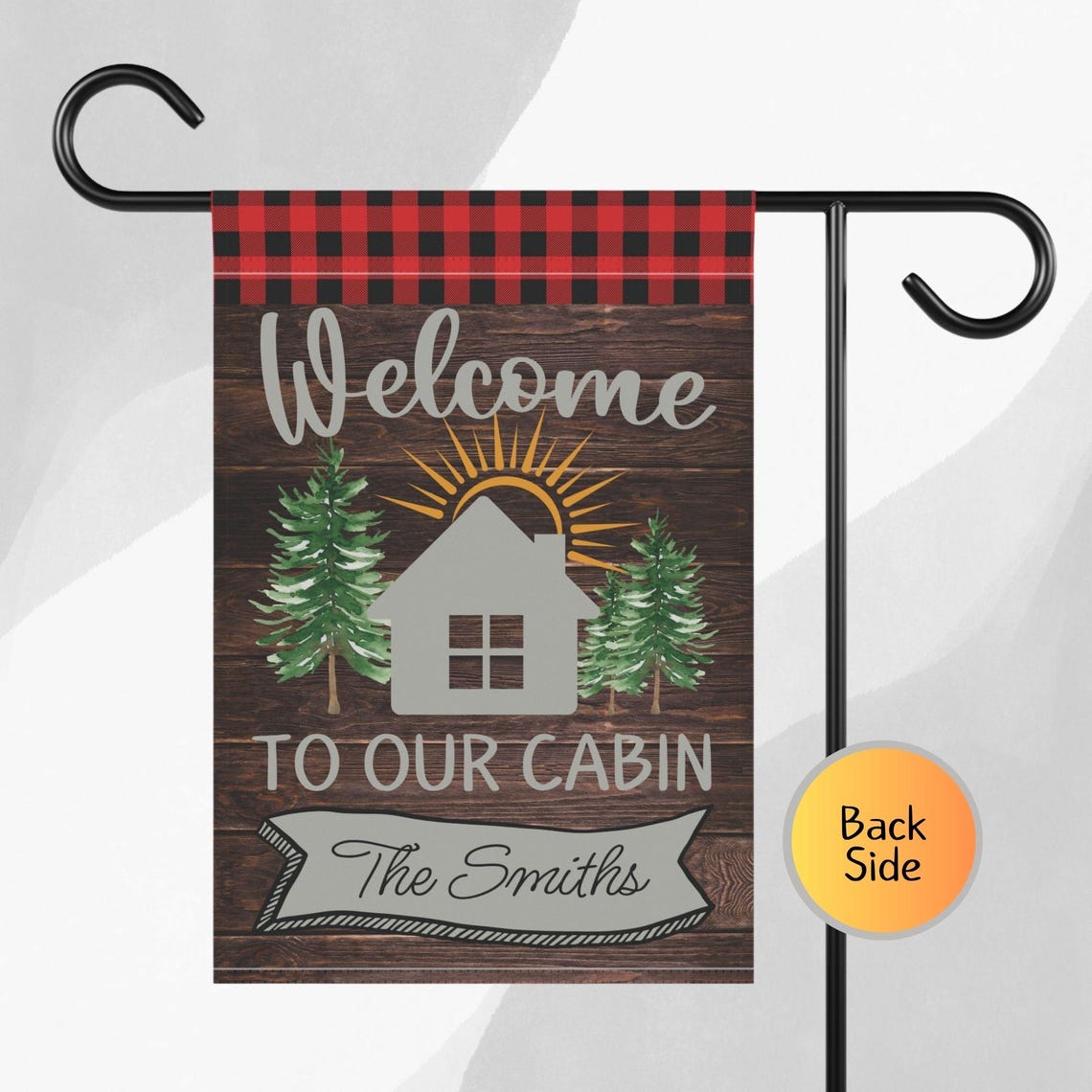Personalized Cabin Welcome Sign, Welcome to Our Cabin Flag, Cabin Decor ...