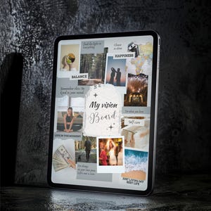 Customizable Vision Board Printable Inspirational Collage Goal Setting ...