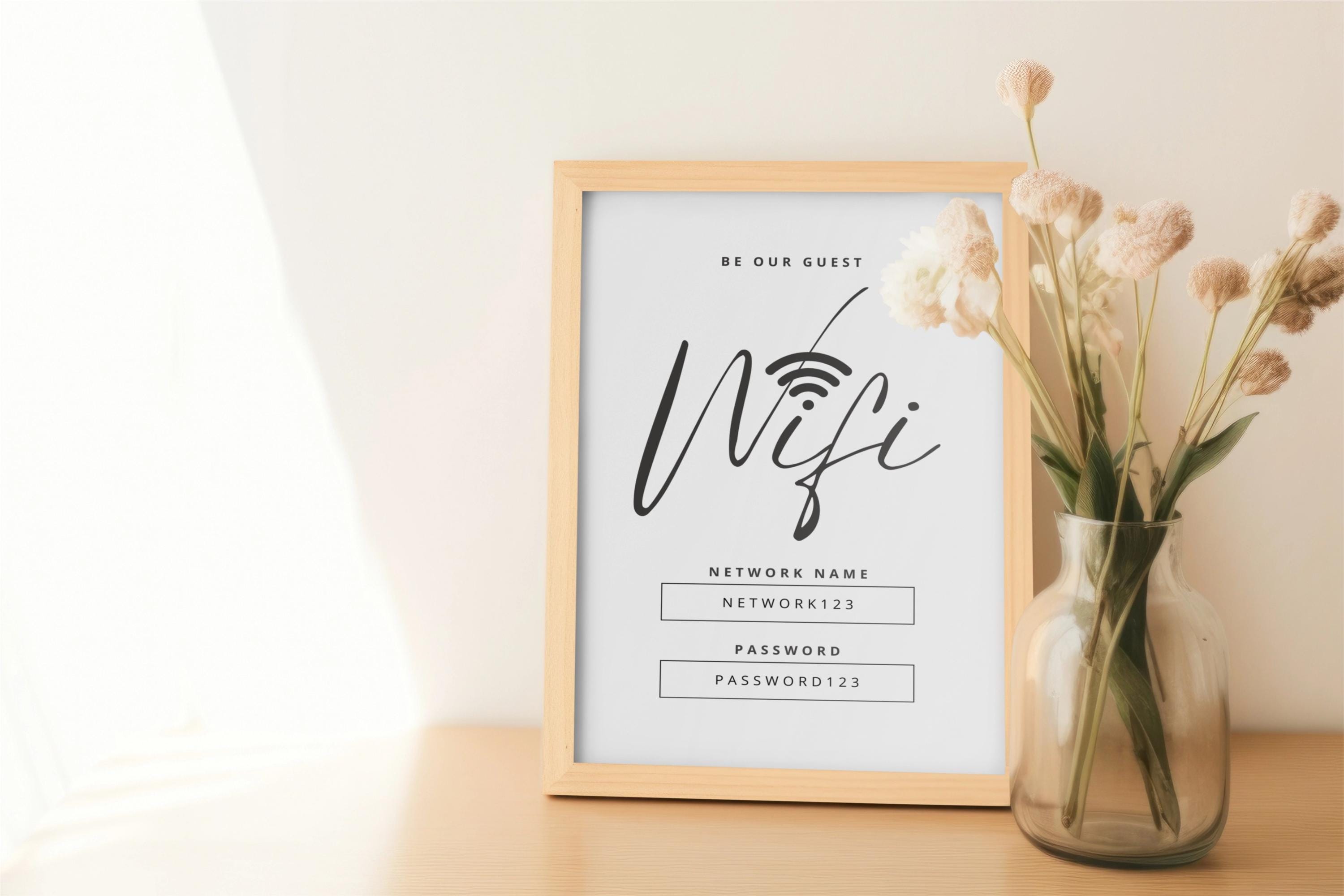 Custom Wifi Password Sign Printable | Modern Guest Network Sign ...