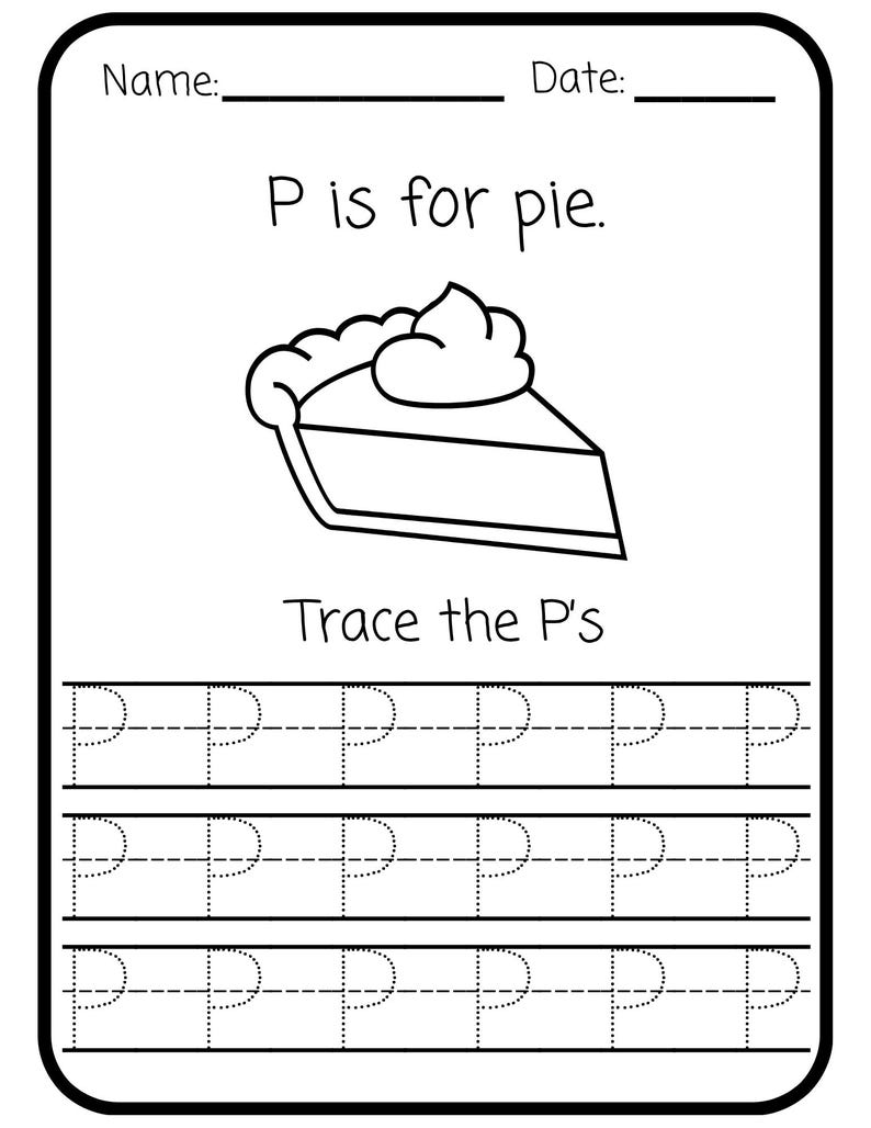 Preschool & Kindergarten Worksheet Bundle | Alphabet Tracing, Color by ...