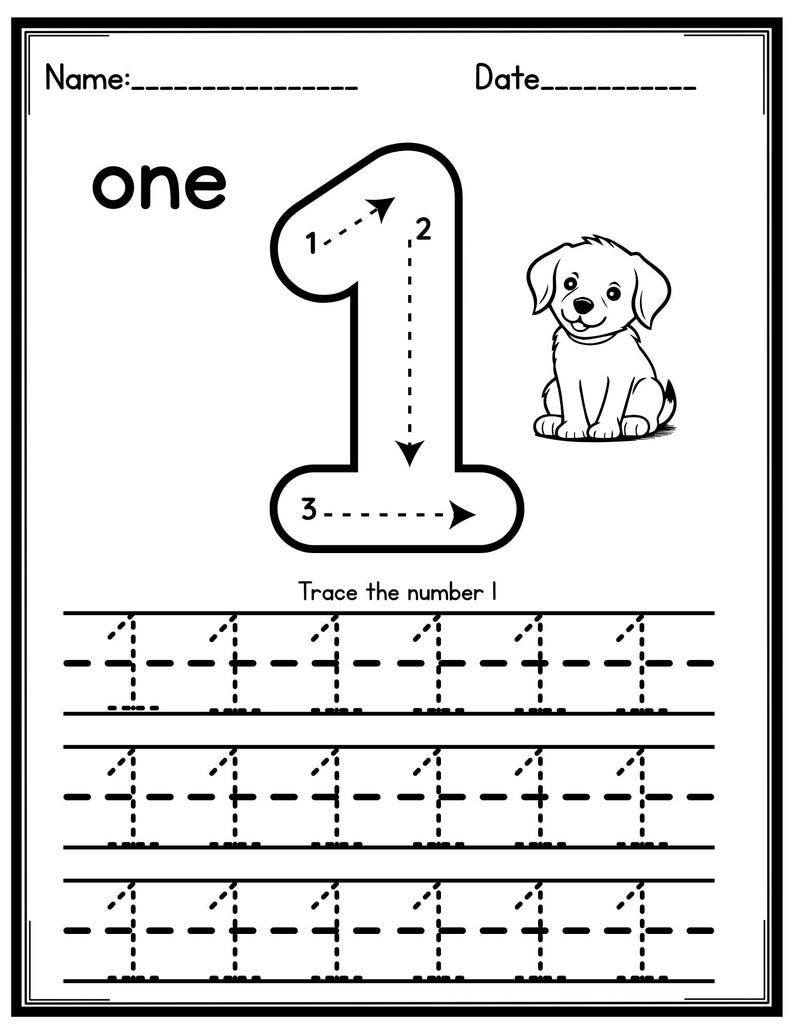 Number Tracing Worksheets 1-10: Preschool Handwriting Practice (PDF ...