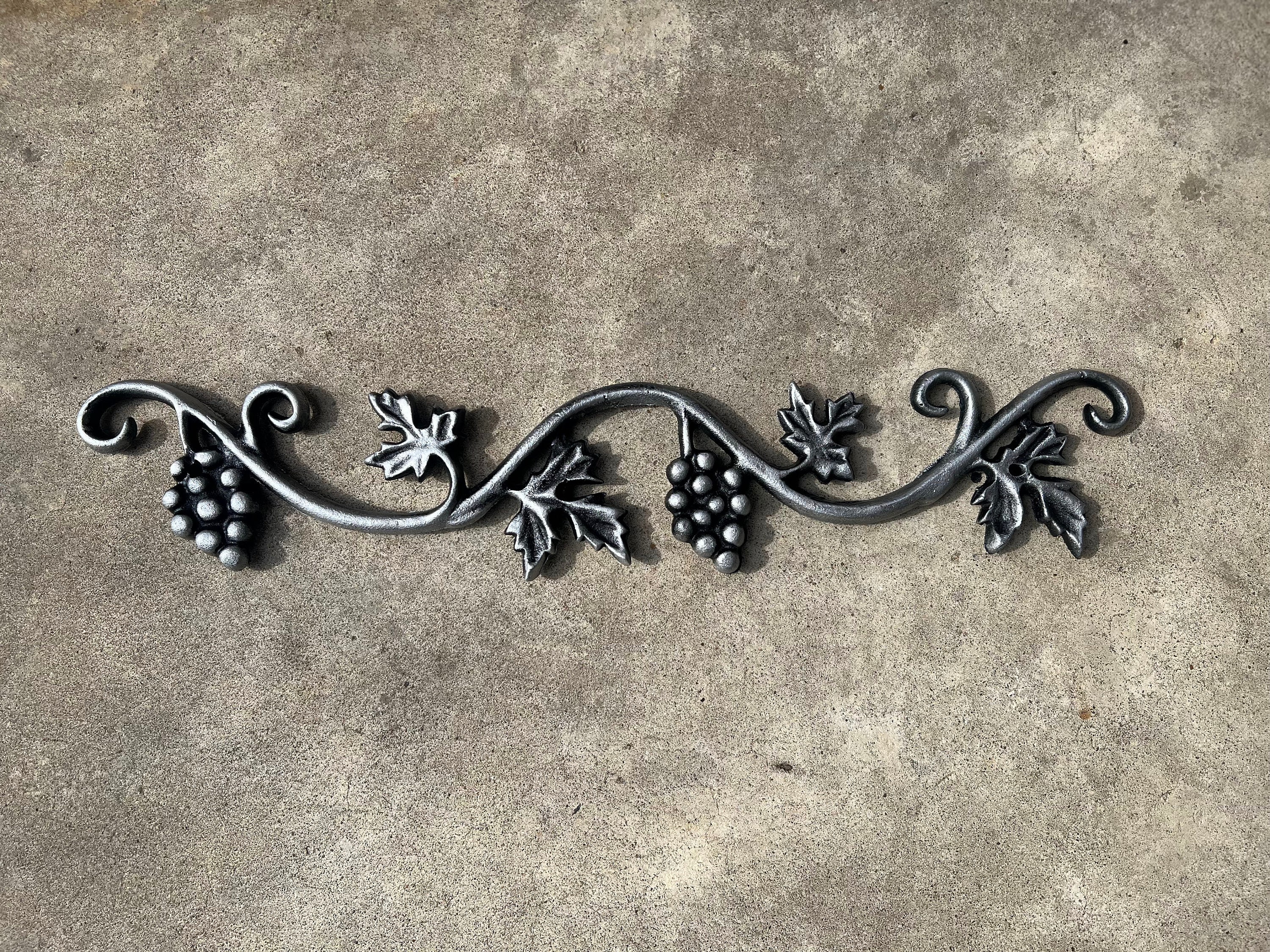 Grapevine Topper Cast Iron| PICK YOUR COLOR | 21.5" Pediment | Wine ...
