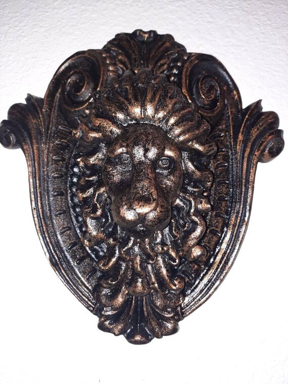 Lion Wall Plaque Pick Your Color Lion Shield Wall Decor | Etsy