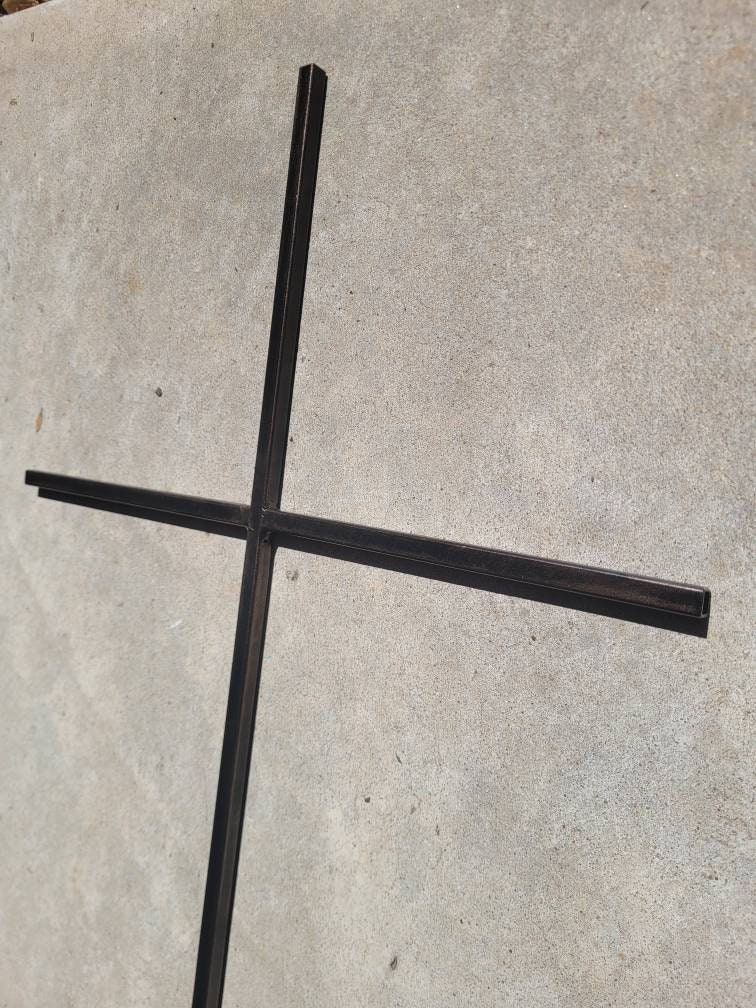 Large Iron Wall Cross. Handmade and Hand Painted. 36 Inches Tall ...