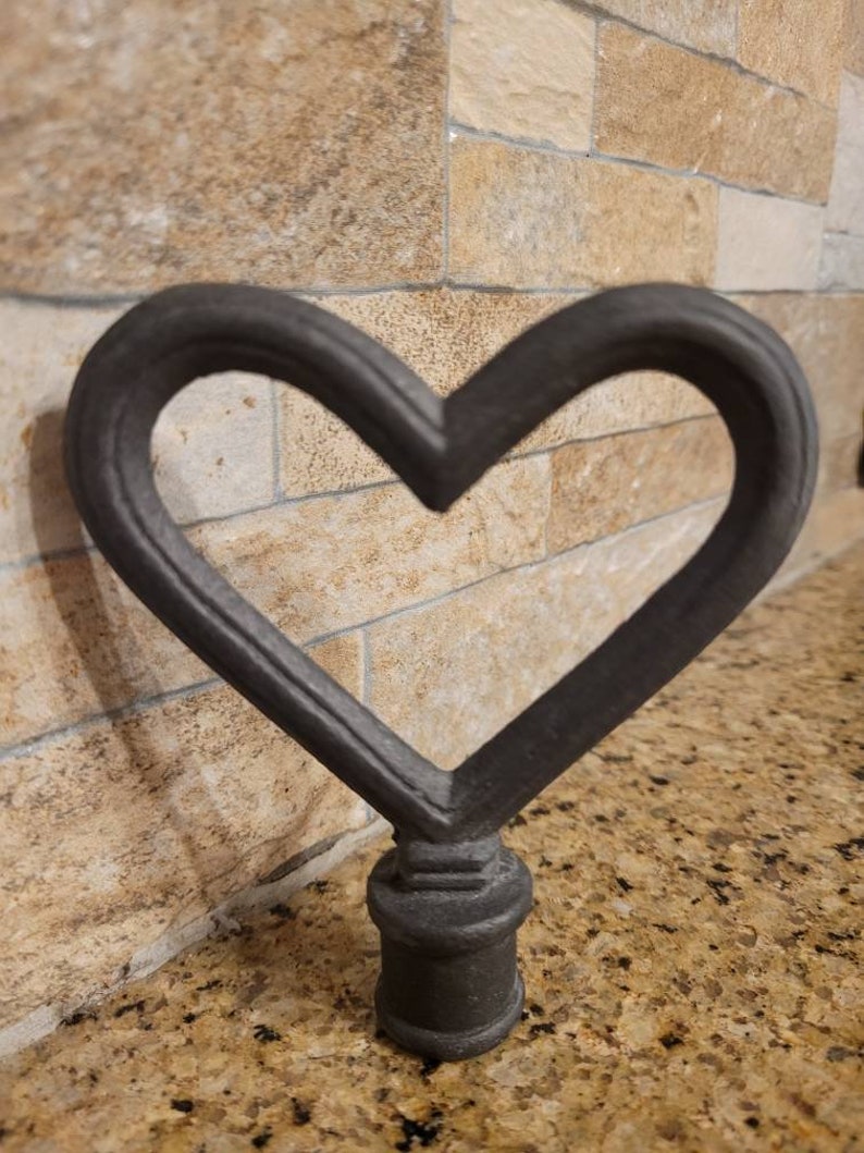 Heart Cast Iron Finial PICK YOUR COLOR Finial | Etsy