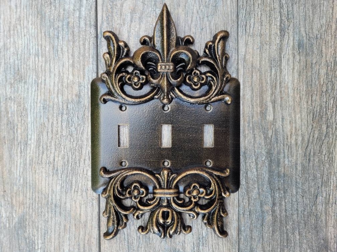 Metal Triple Toggle Light Switch Plate. PICK YOUR COLOR. 3 Gang Light ...